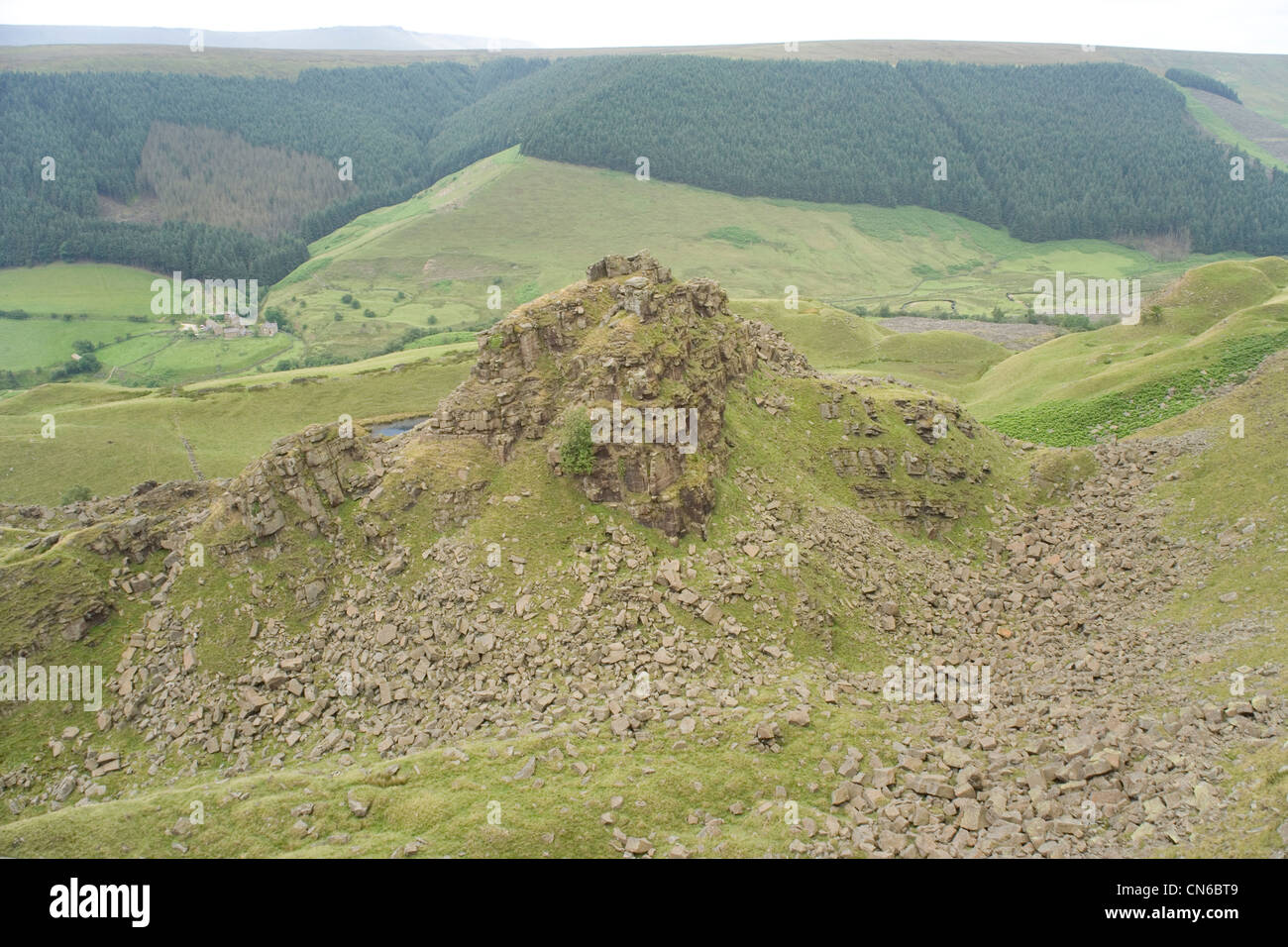 Alport Castles and Alport Valley in Derbyshire in the Peak District ...