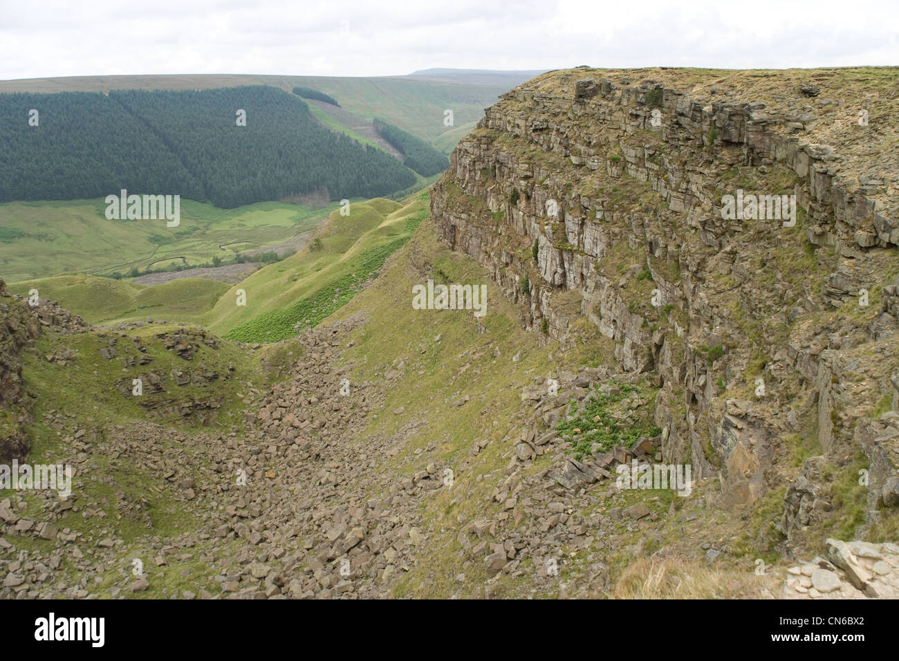 Alport Castles and Alport Valley in Derbyshire in the Peak District ...