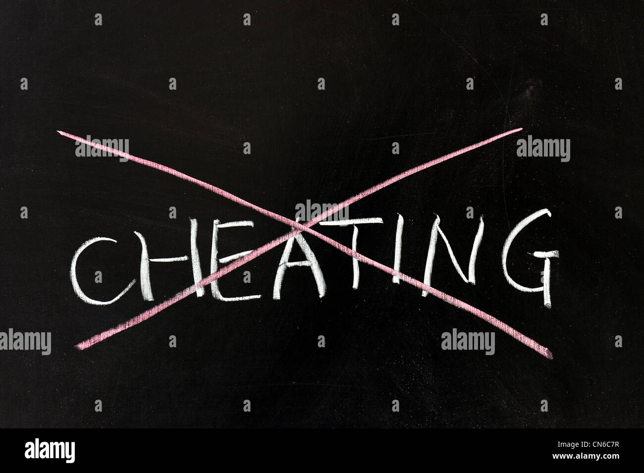 Chalk drawing - Cheating Stock Photo - Alamy