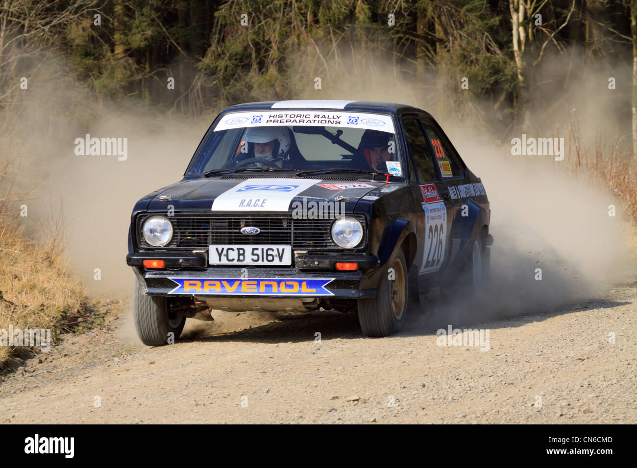 A rally car in the Dyfnant Forest During the Bulldog Rally 2012 Stock ...