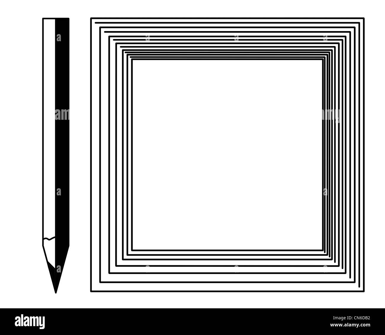 pencil with frame on white background Stock Photo - Alamy