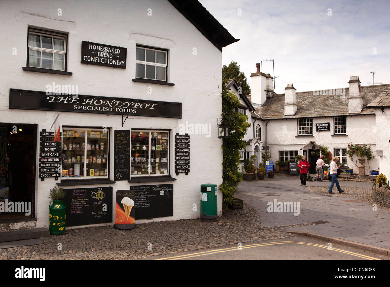 Hawkshead village shops lake district hi-res stock photography and ...