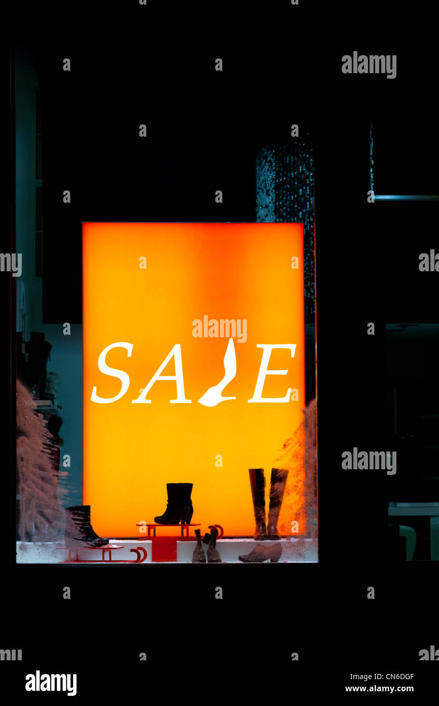 Storefront with sale inscription Stock Photo - Alamy