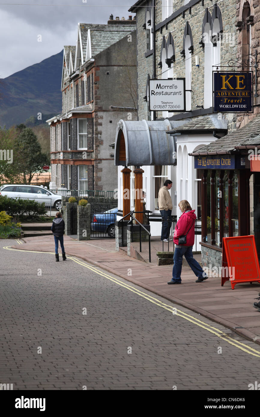Pedestrian only street in Keswick, Cumbria Stock Photo - Alamy