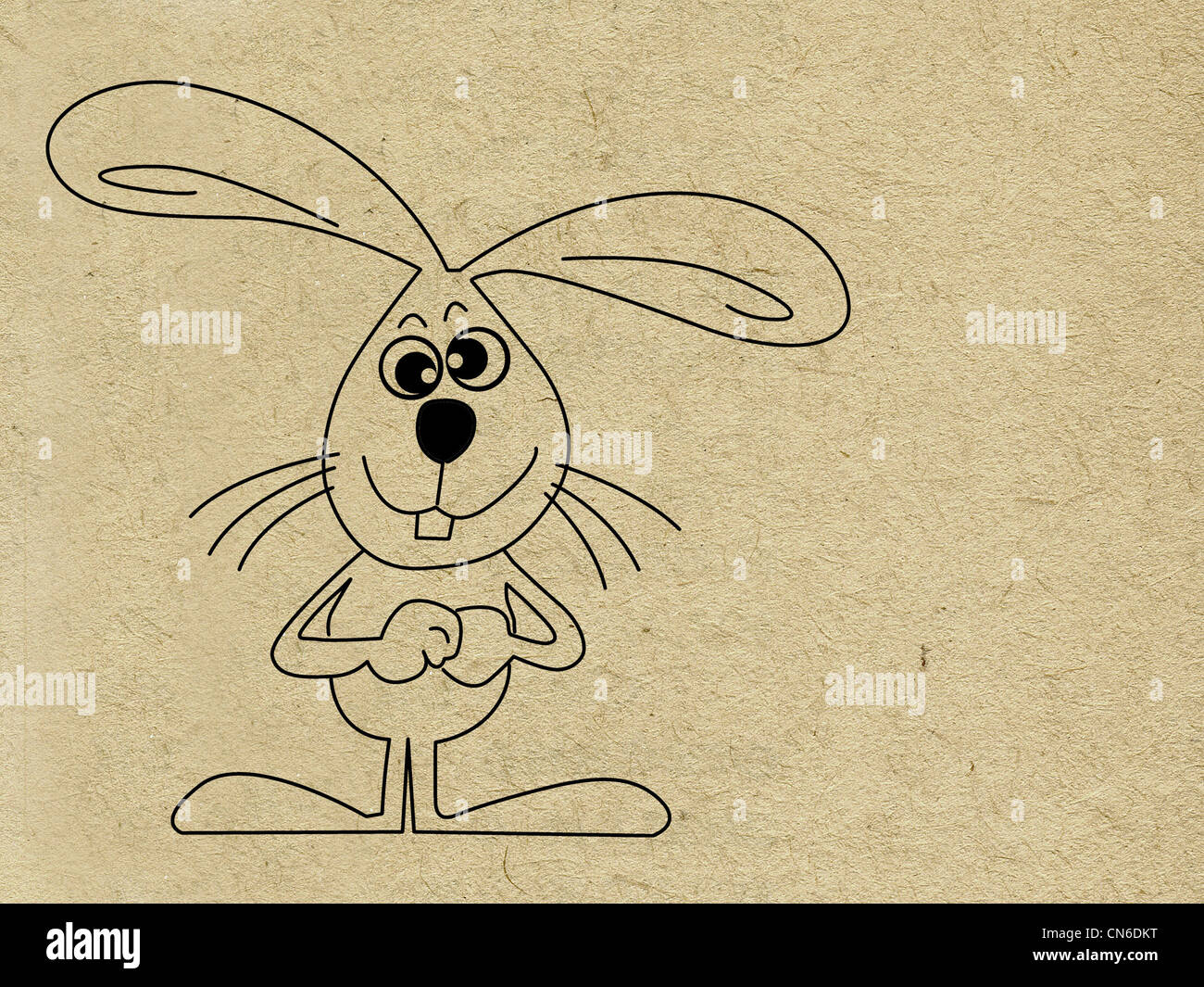 drawing hare on old paper Stock Photo - Alamy