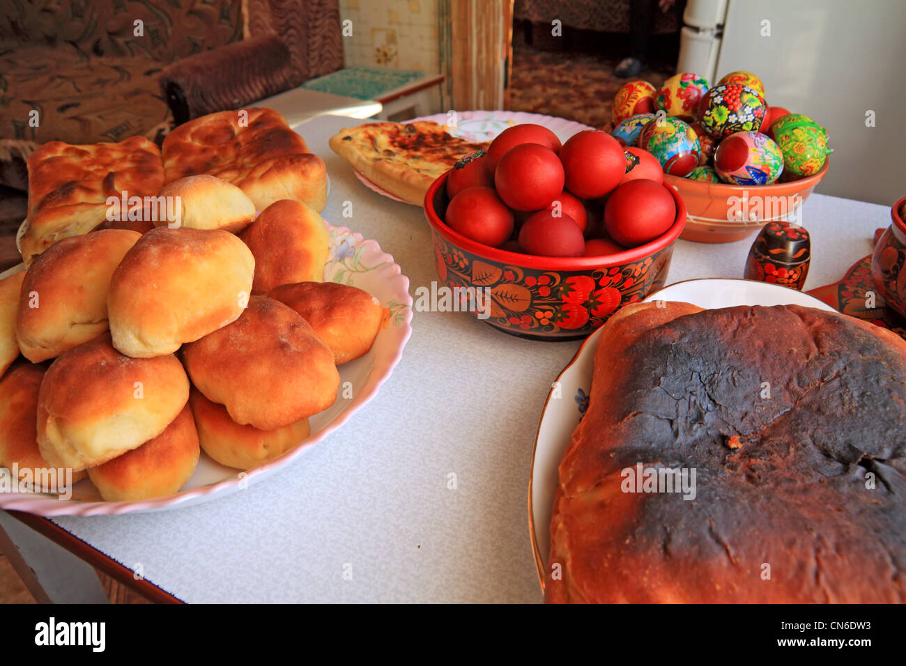 peaster table in rural house Stock Photo - Alamy