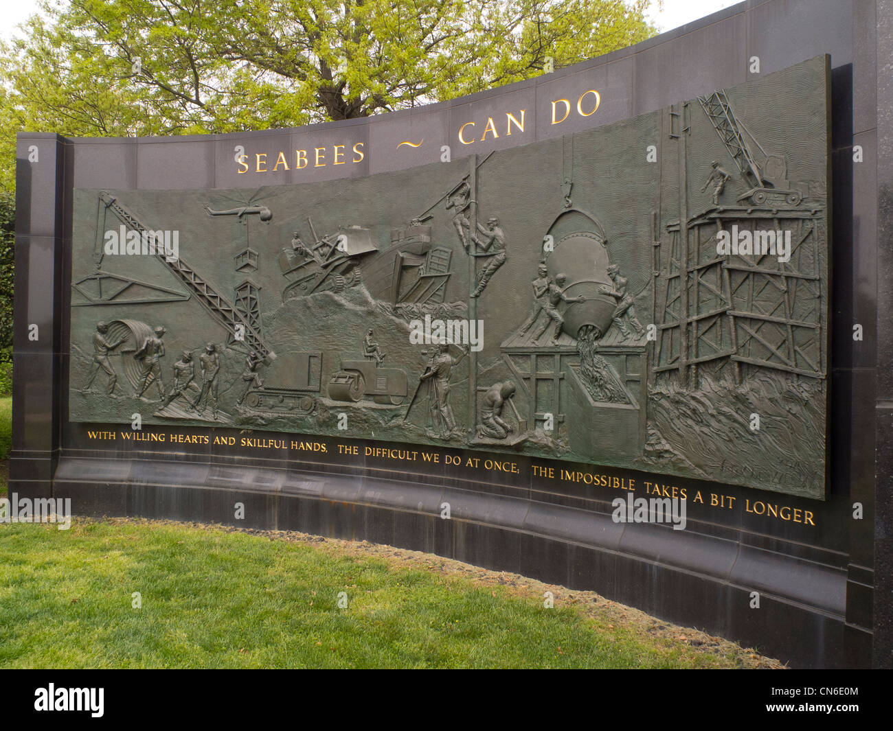 Seabees Memorial at Arlington National Cemetery in Washington DC Stock ...