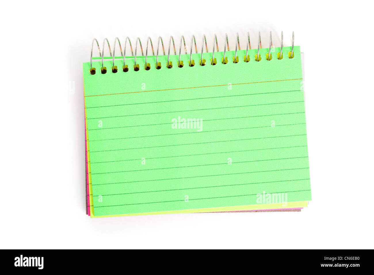 Green Note Pad with white background Stock Photo - Alamy