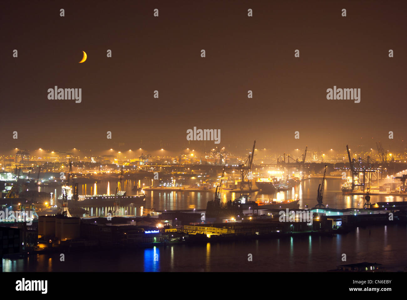 Rotterdam city at night. Holland Stock Photo - Alamy
