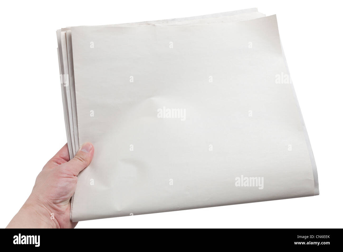 Blank Newspaper with white background Stock Photo - Alamy