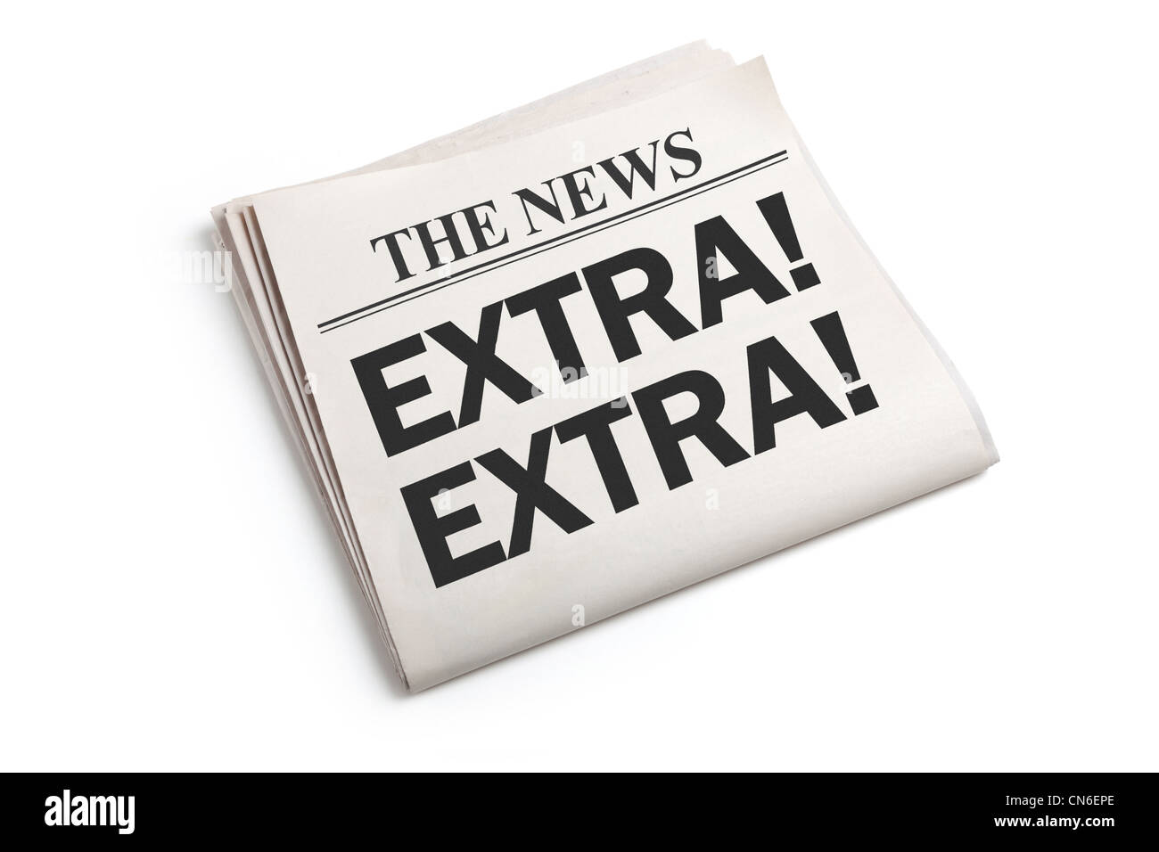 Newspaper Extra with white background Stock Photo - Alamy