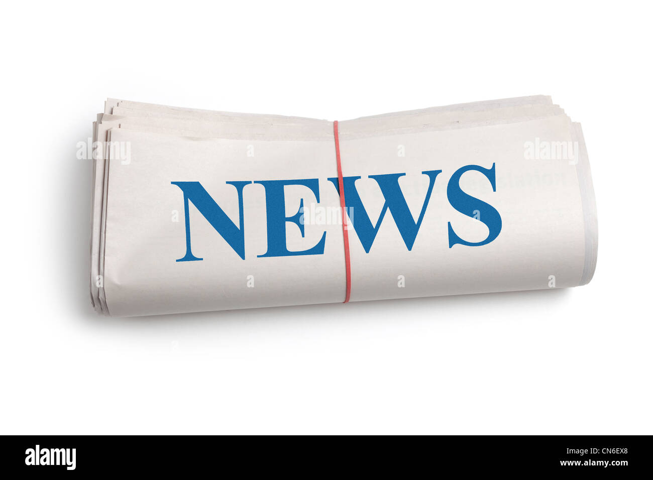 Newspaper roll with white background Stock Photo - Alamy