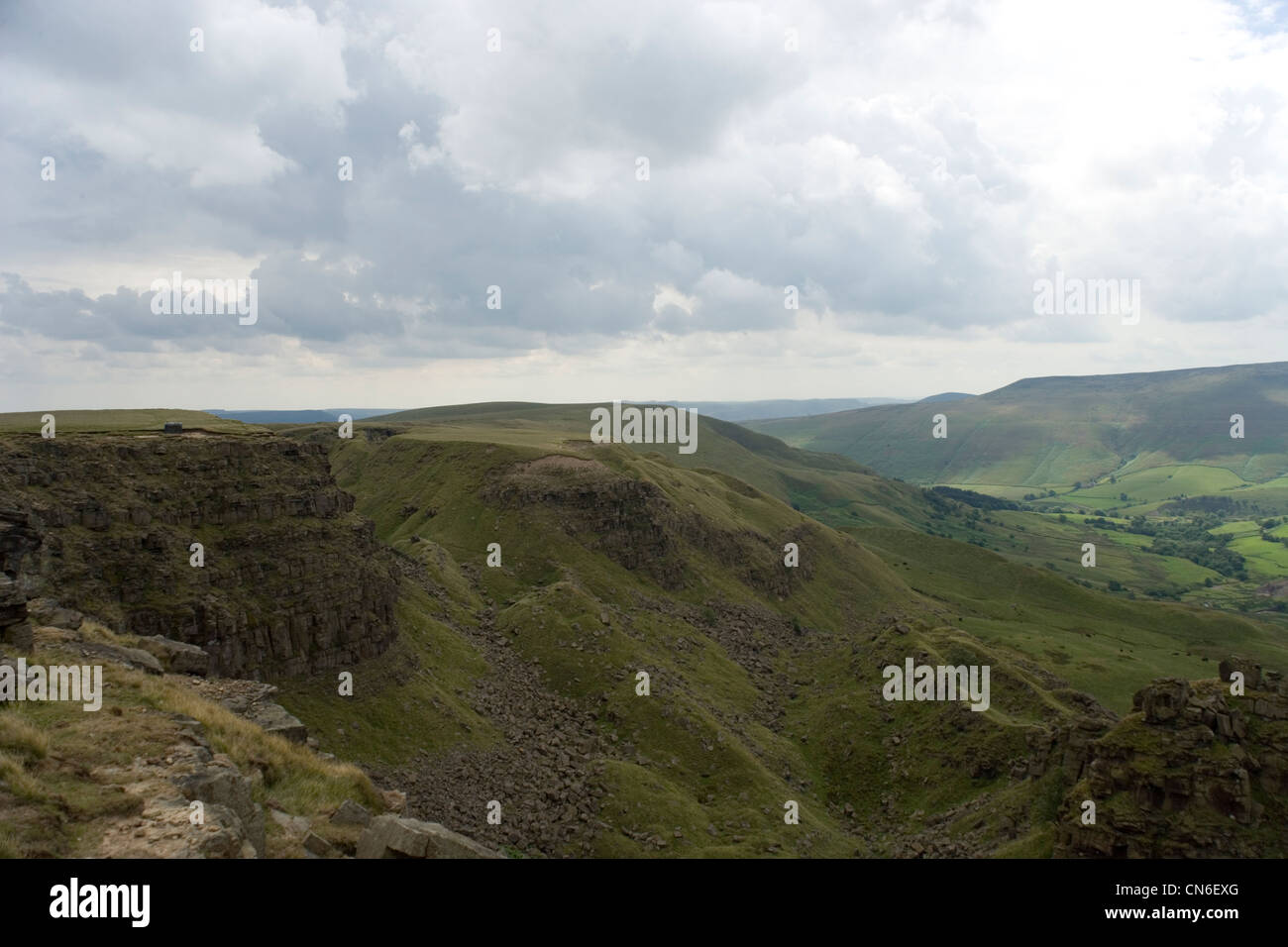 Alport Castles and Alport Valley in Derbyshire in the Peak District ...