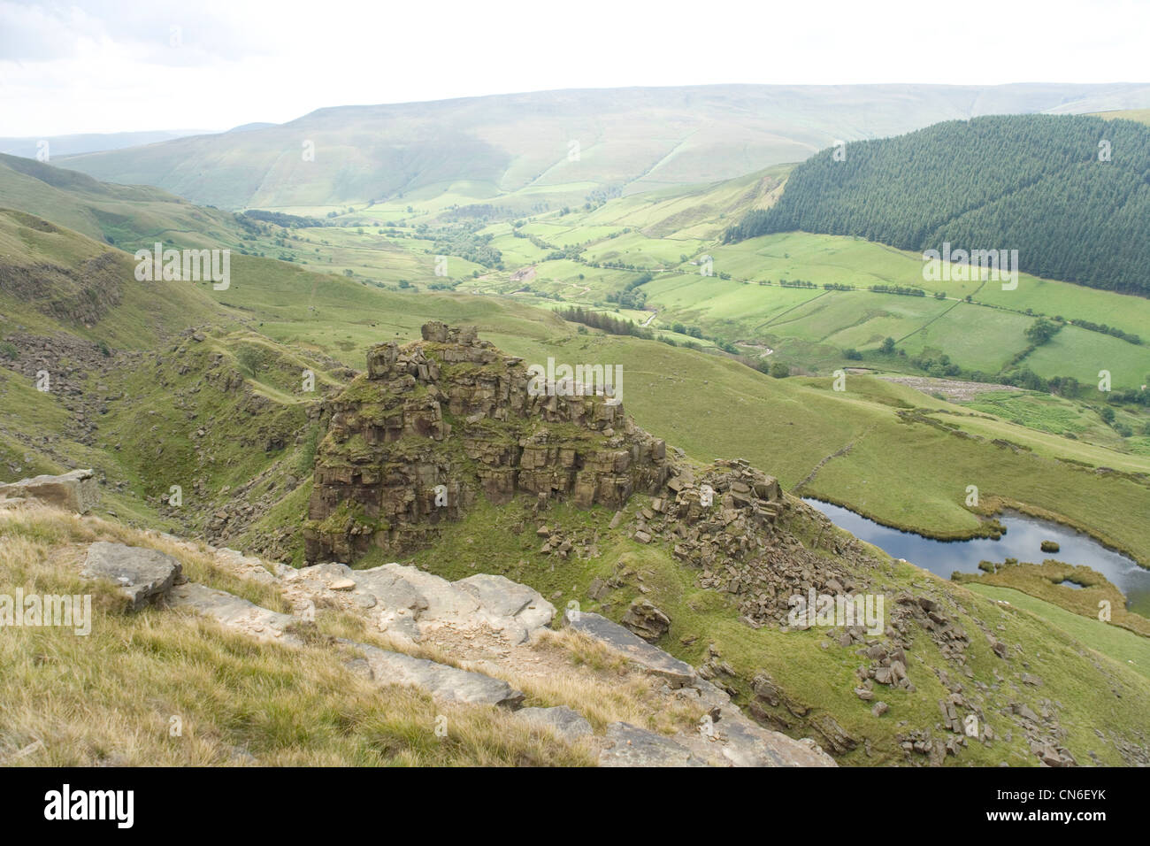 Alport Castles and Alport Valley in Derbyshire in the Peak District ...