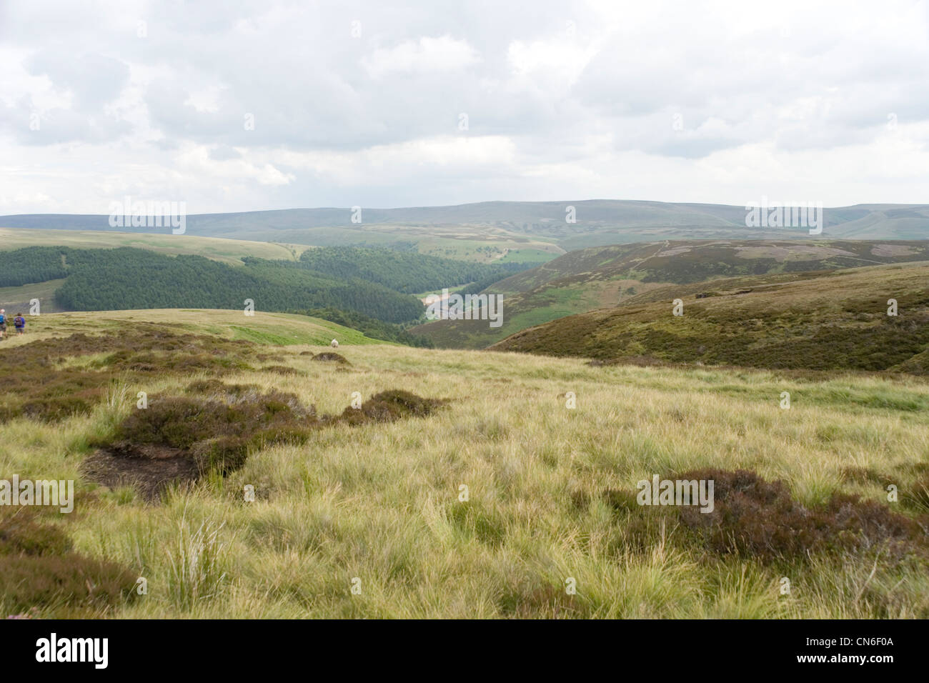 Howden reservoir from Alport castles moor in the Peak District in ...
