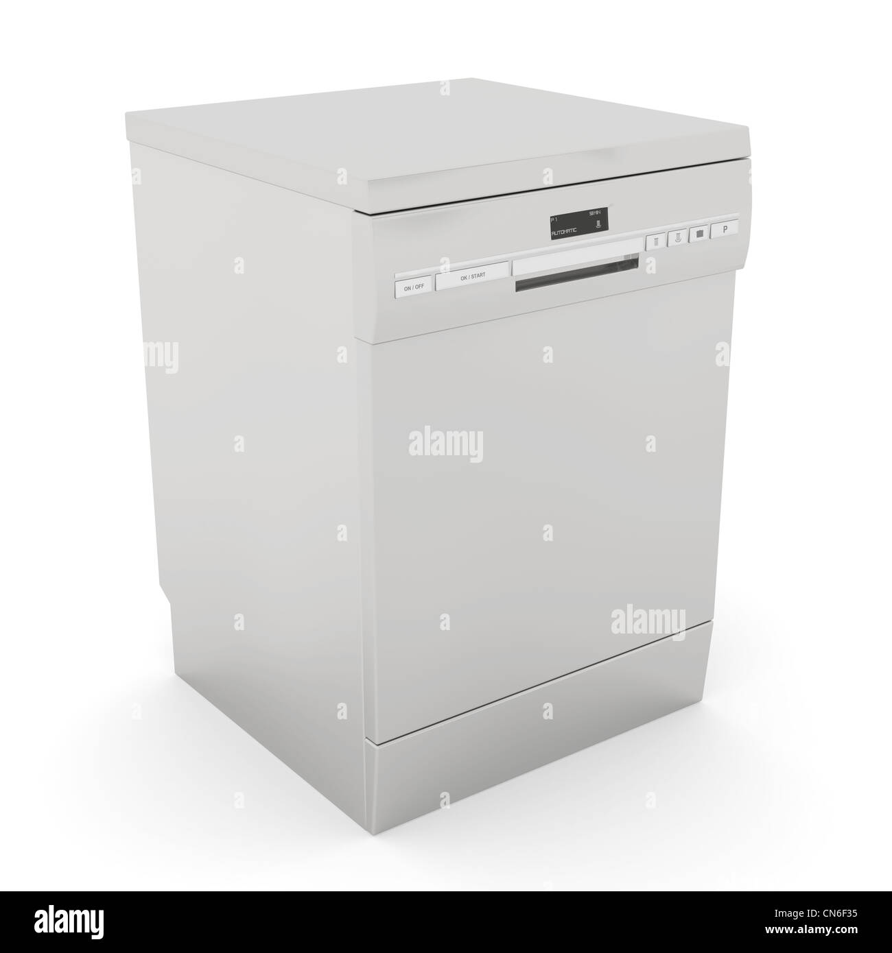 Modern dishwasher on white background Stock Photo - Alamy