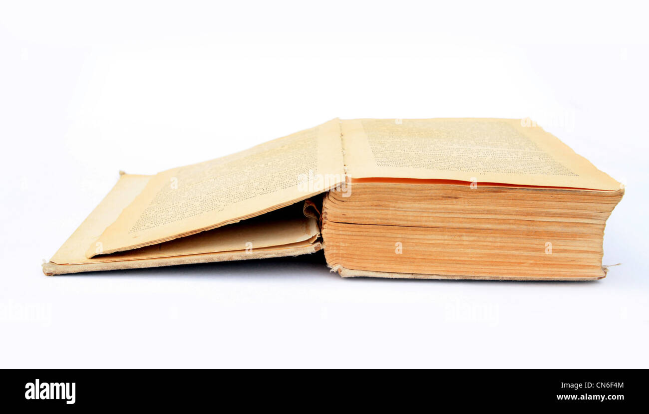 aging book on white background Stock Photo - Alamy