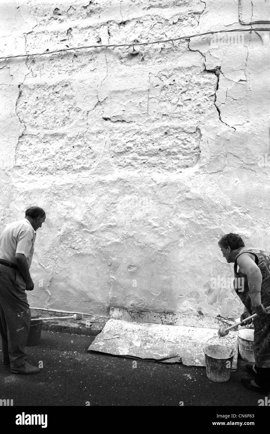 Whitewashing a house Black and White Stock Photos & Images - Alamy