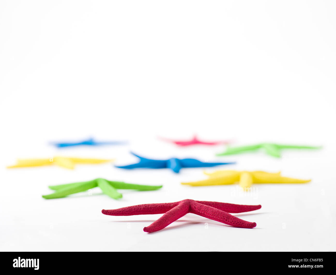 High key image of colorful sea stars Stock Photo - Alamy