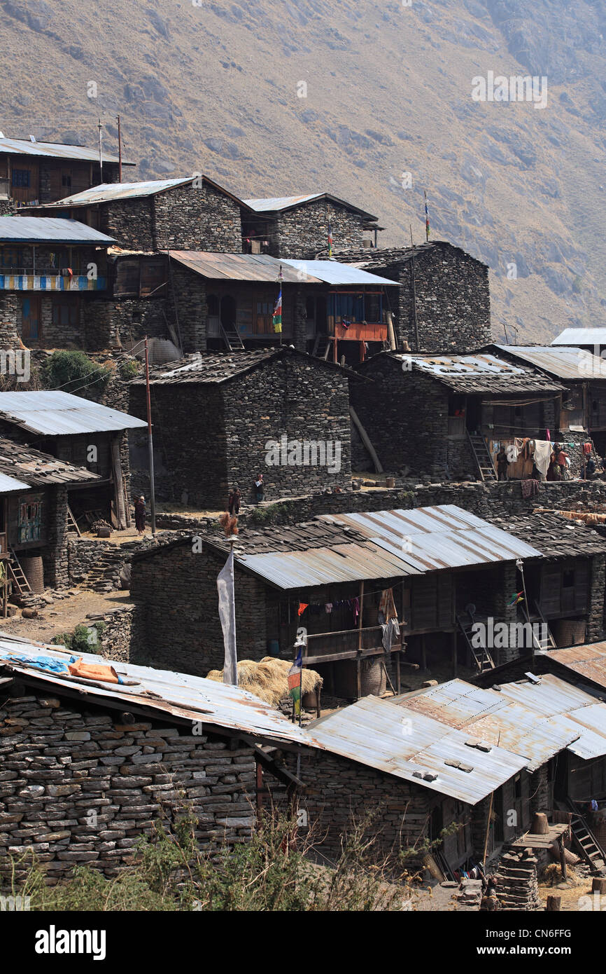 Nepali Himalayan village Stock Photo - Alamy