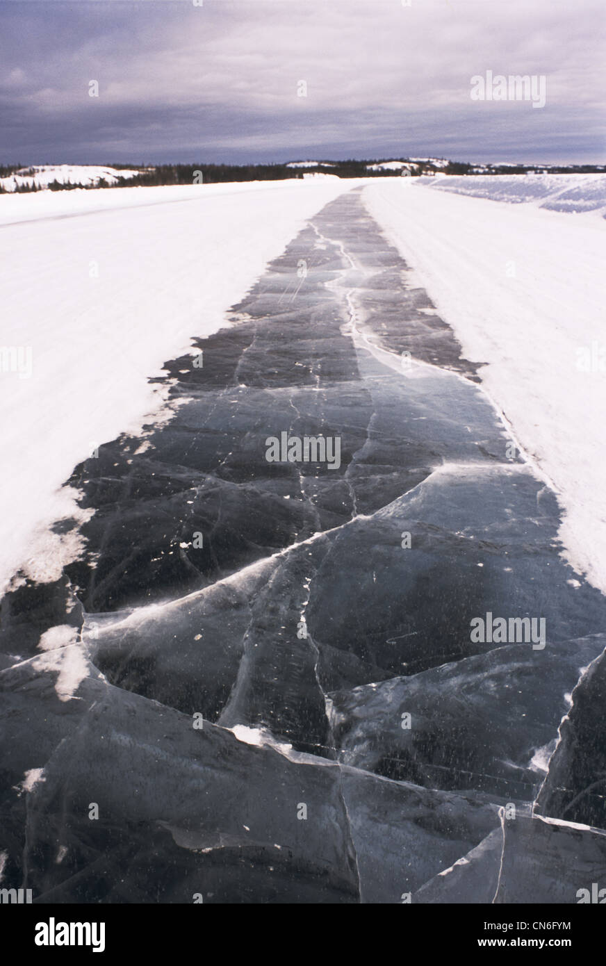 Dettah Ice Road, Great Slave Lake, North West Territories Stock Photo ...