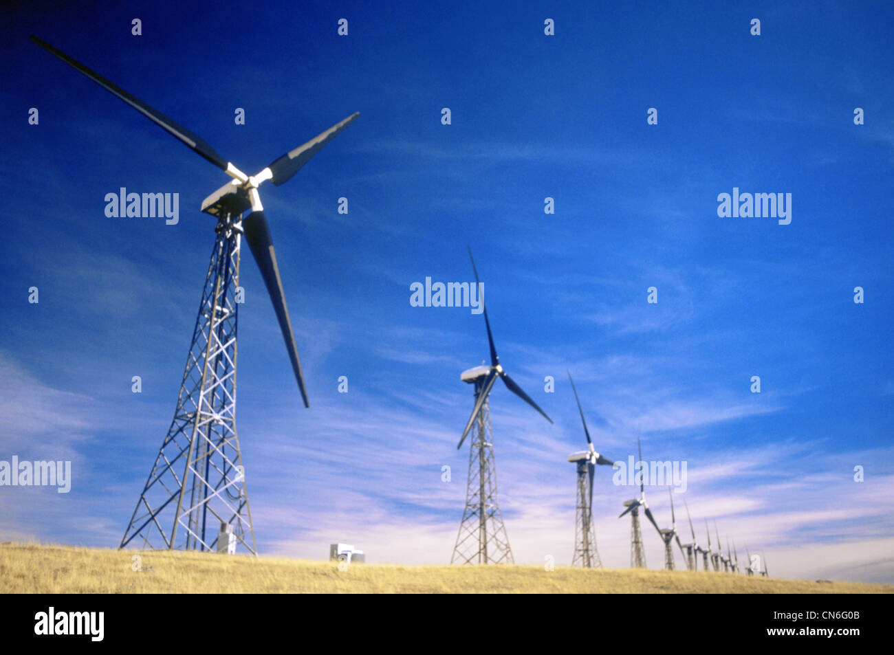 Wind Turbines, Cowley Ridge, Alberta Stock Photo - Alamy