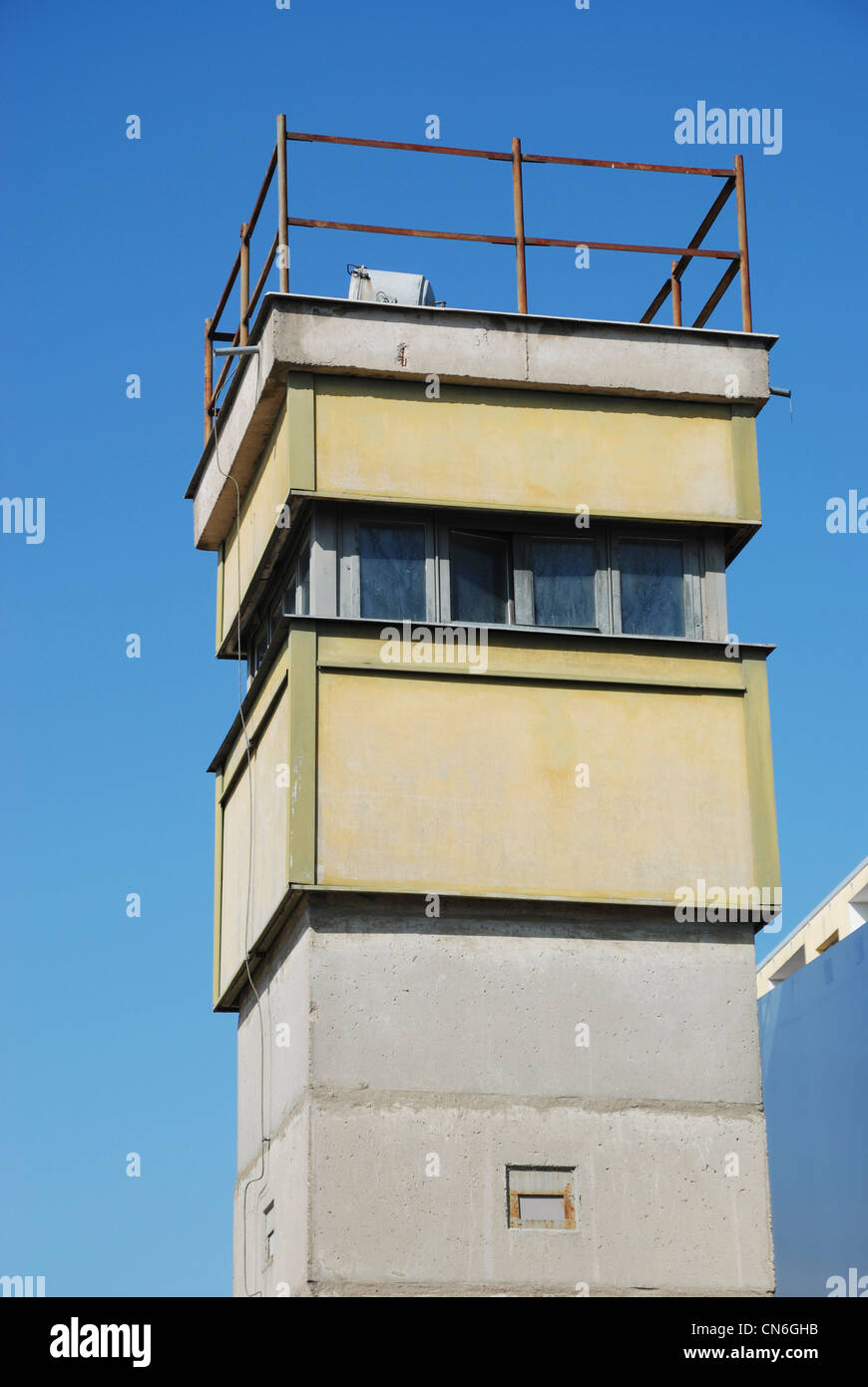 The watchtower at the Berlin Wall Memorial, Berlin, Germany Stock Photo ...