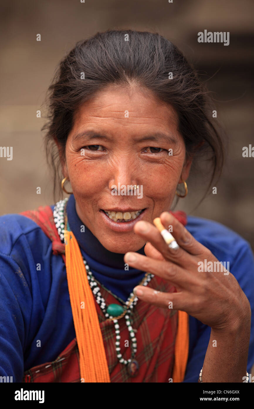 Nepali rural Tamang woman Nepal Stock Photo - Alamy