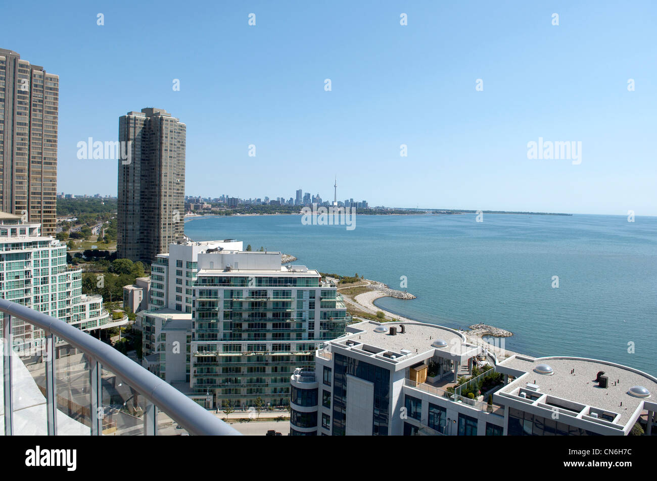 City Skyline from Westend Condo Rooftop, Toronto, Ontario Stock Photo ...