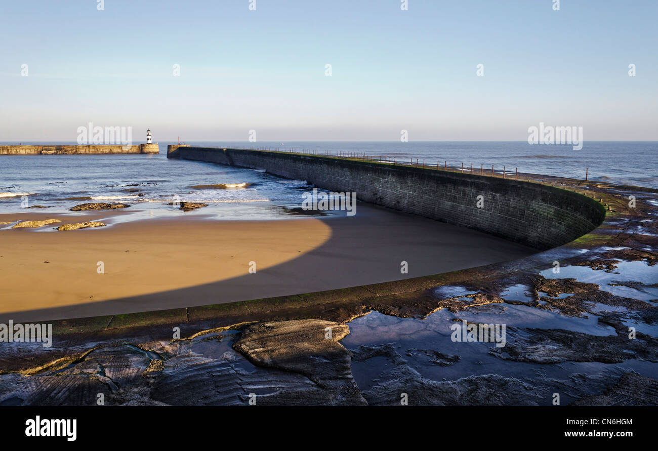 The breakwaters of the port of Seaham, County Durham Stock Photo - Alamy