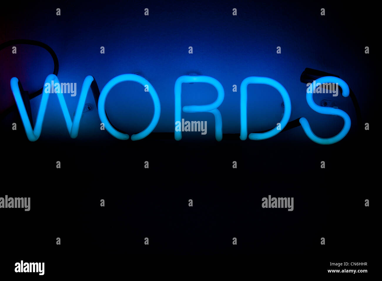 words neon sign Stock Photo - Alamy