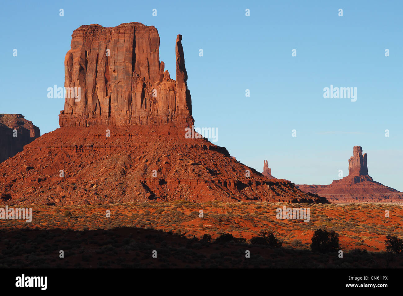 Beautiful Red Navajo Sandstone Buttes of Monument Valley Stock Photo ...