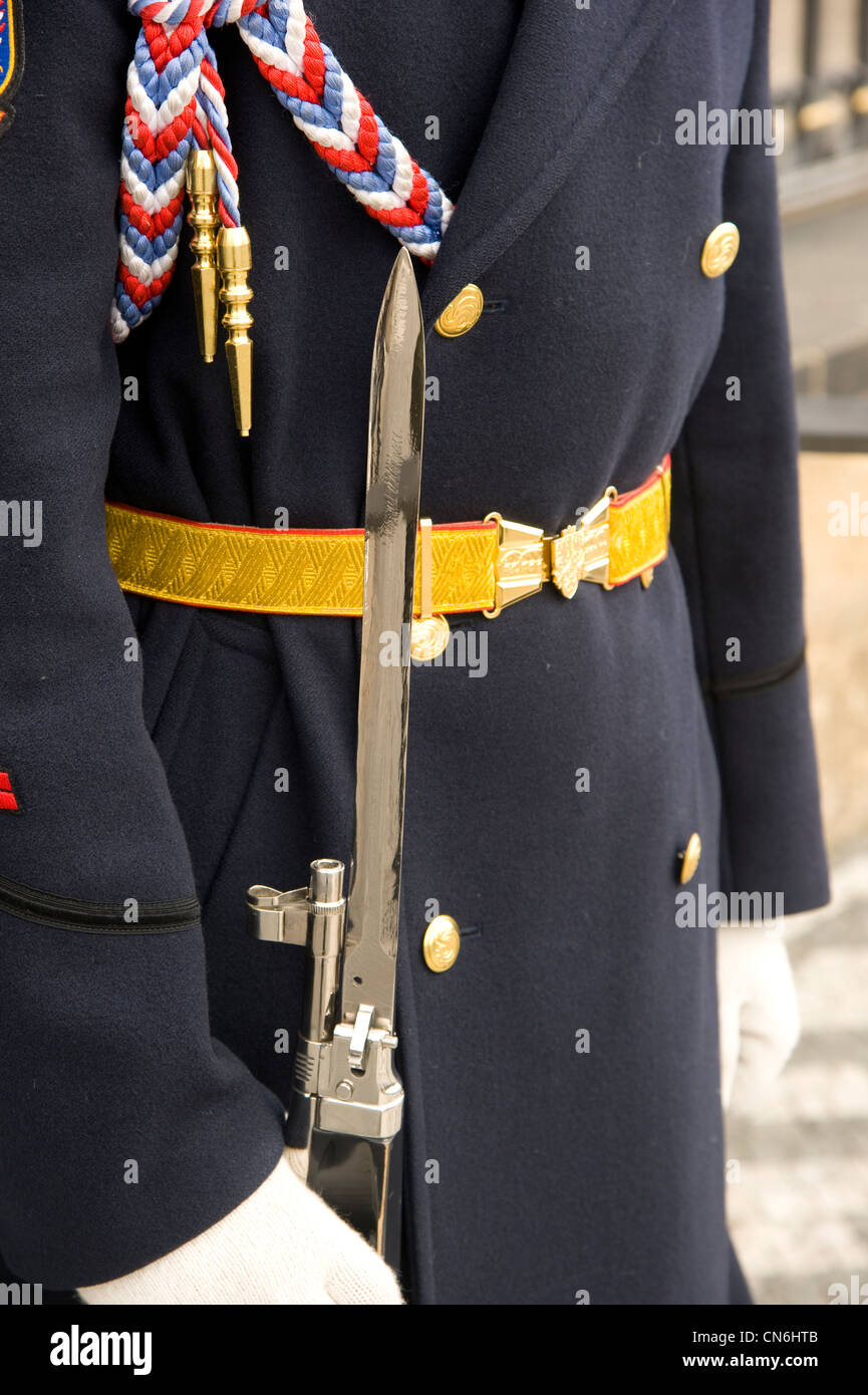 Prague castle palace guard bayonet Stock Photo - Alamy