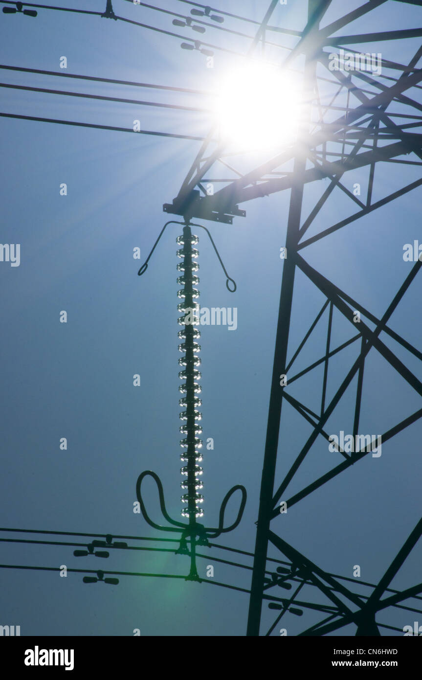 Electricity pylon insulators hi-res stock photography and images - Alamy