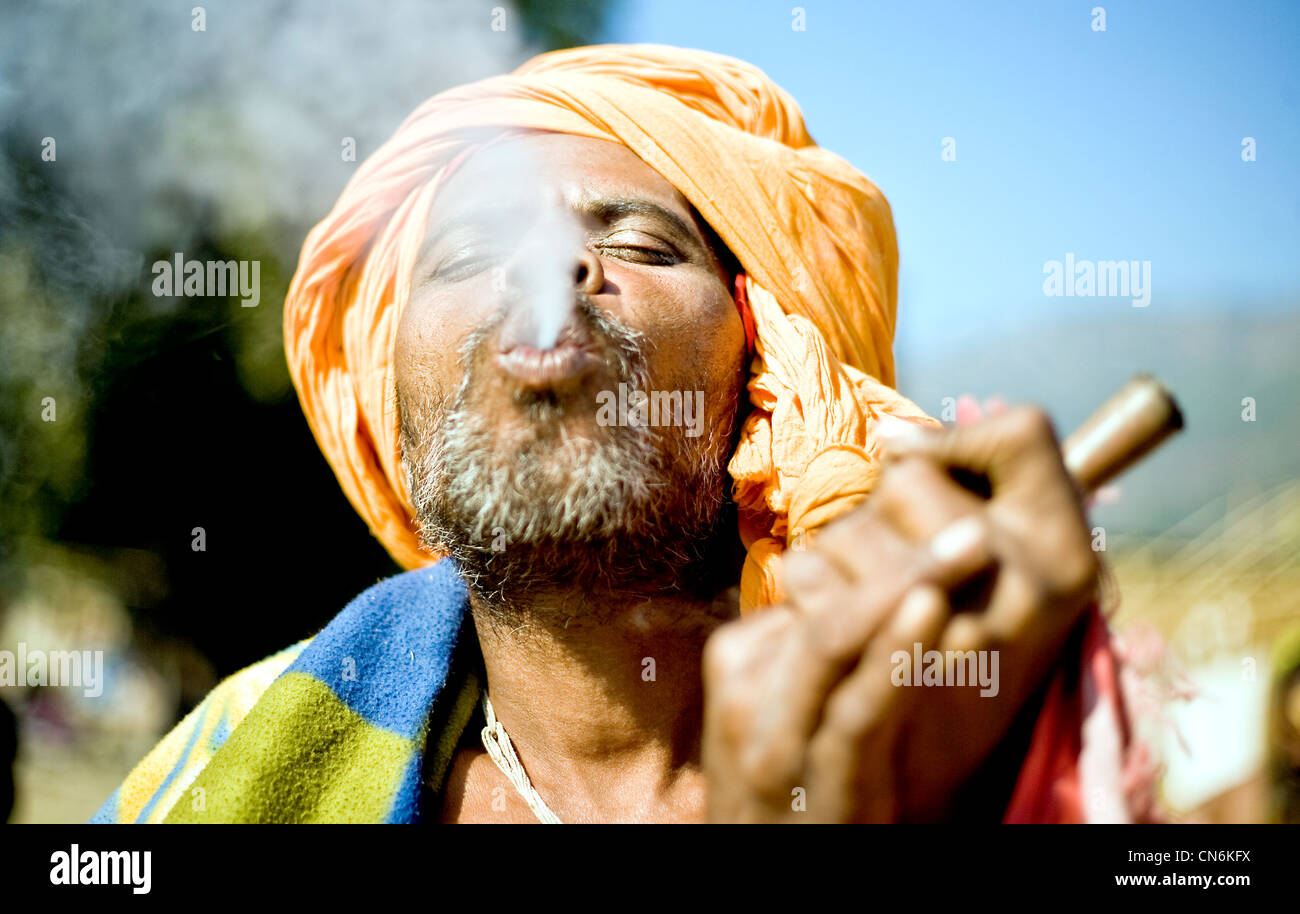 Sadhu smoking hi-res stock photography and images - Alamy