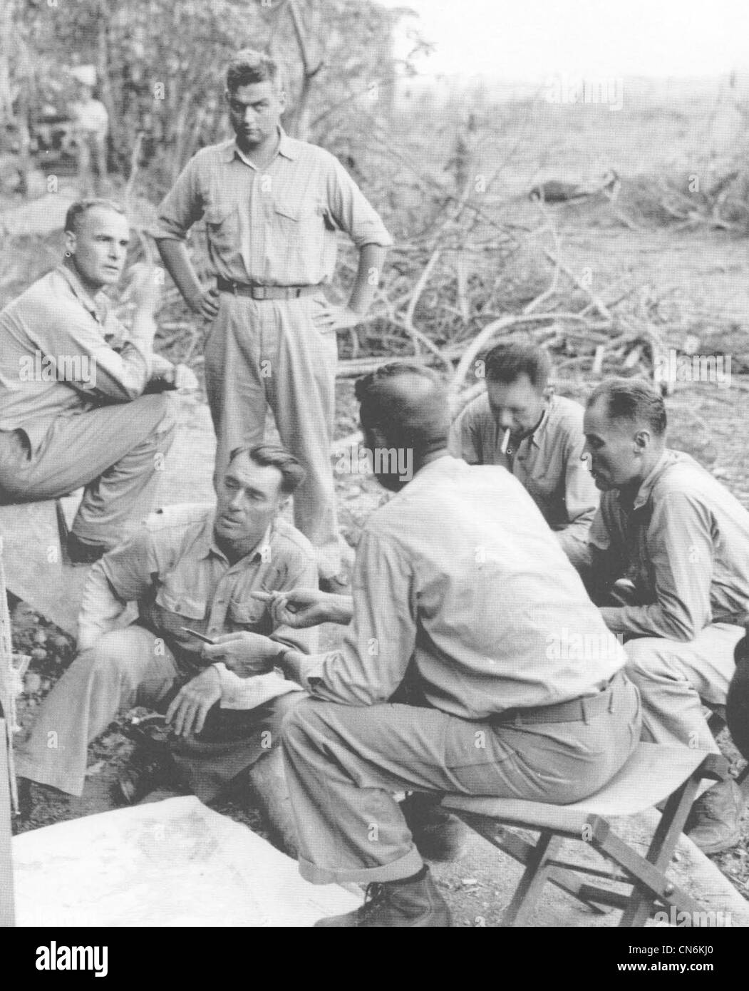 Lieutenant Colonel, later Colonel, Bill Whaling (lower left looking at ...