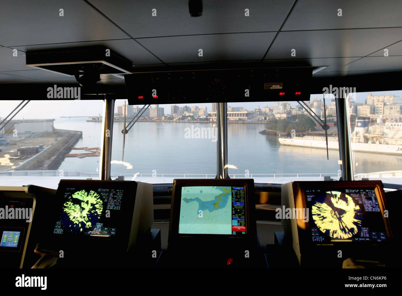 This is the view of the Port of Naha, Okinawa, Japan (JPN), from the ...
