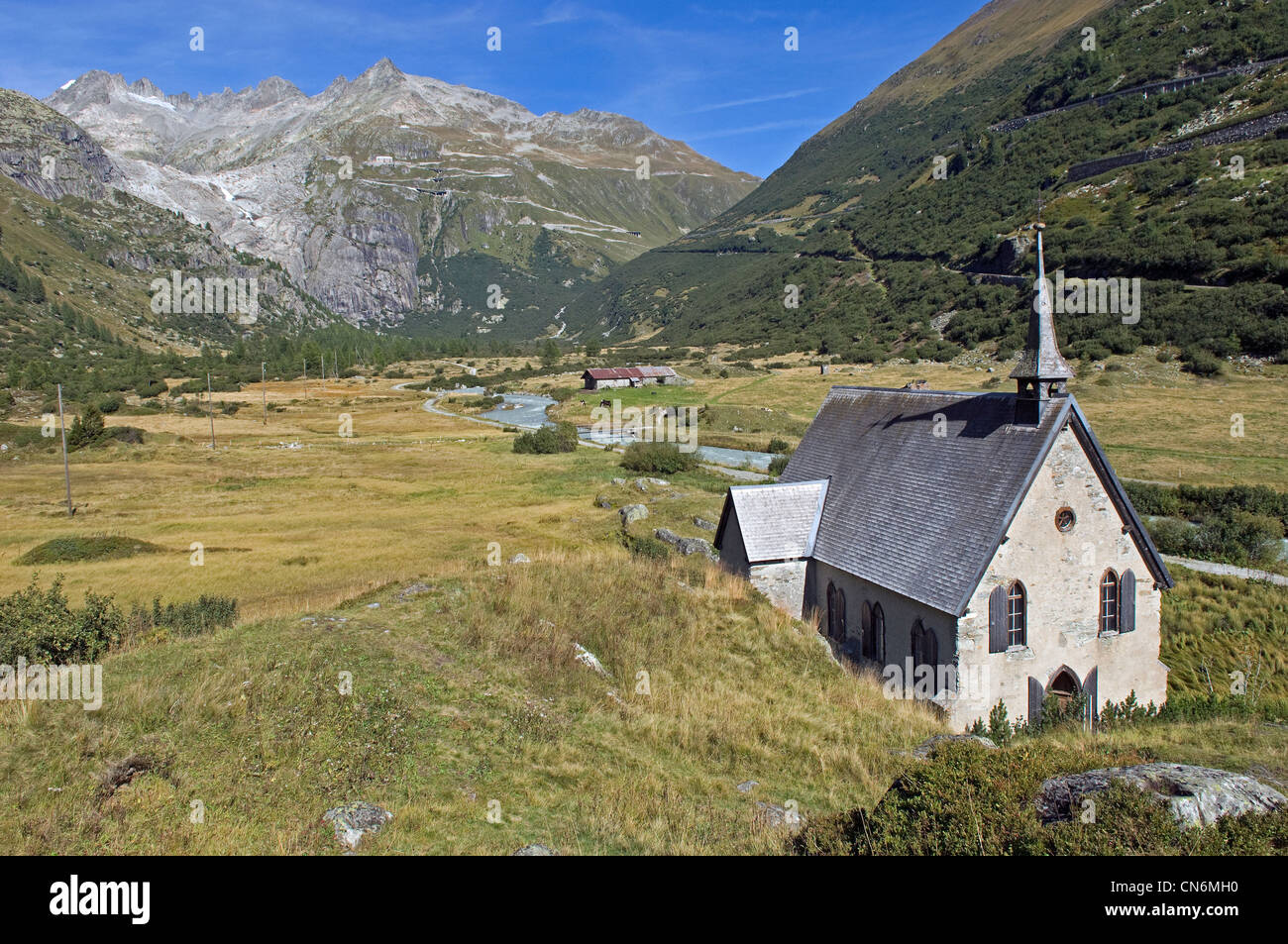 Gletsch church hi-res stock photography and images - Alamy