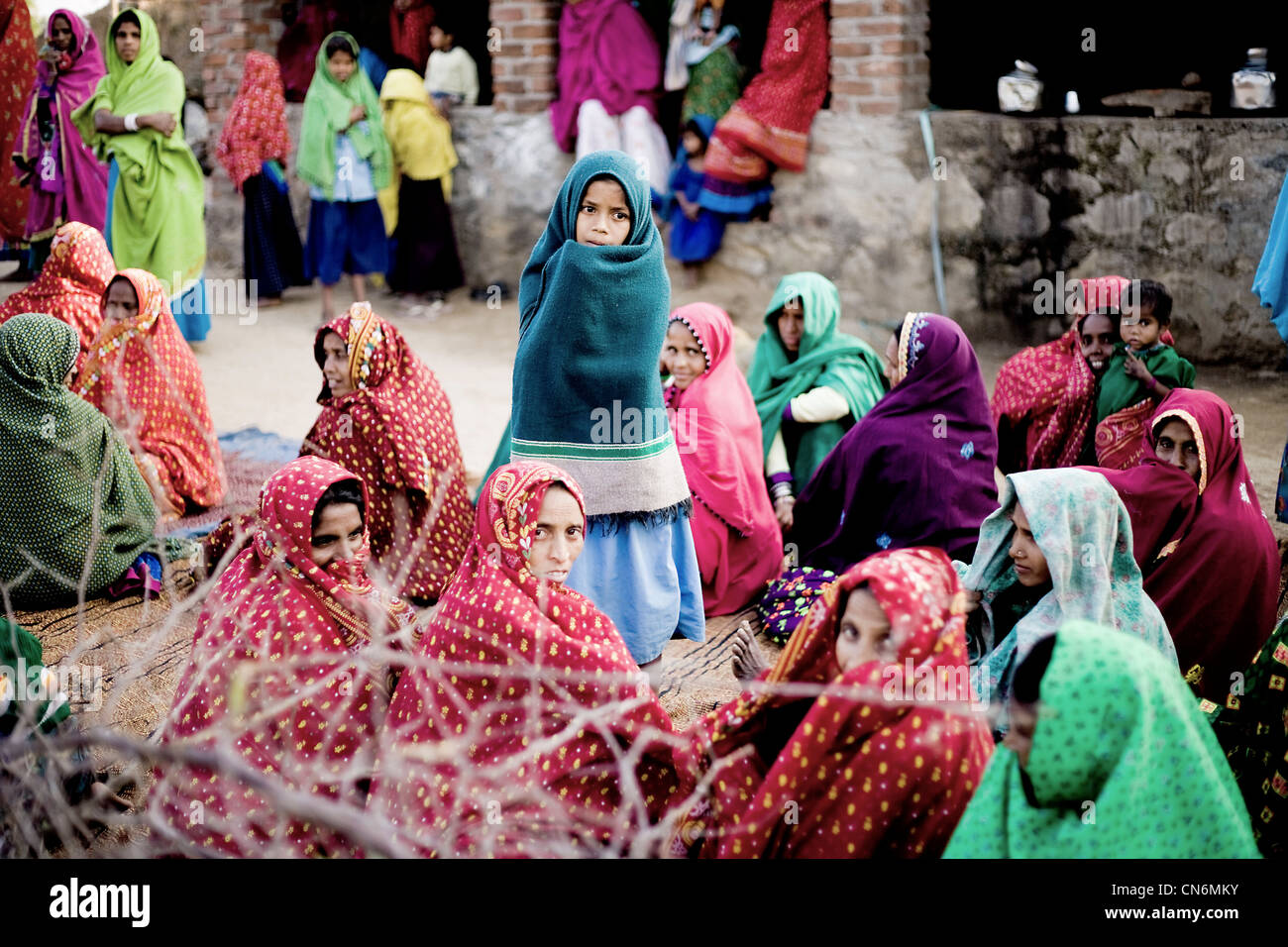 Garasia tribal women gathered for death ceremony Near Mt Abu Rajasthan ...