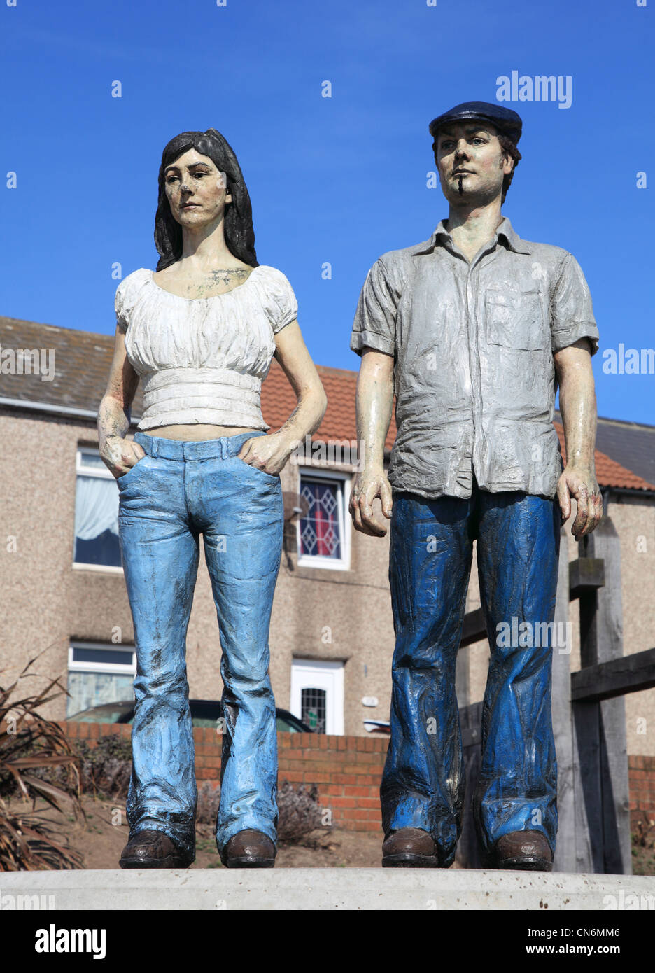Sculpture "Couple" by Sean Henry , Newbiggin by the sea, north east ...