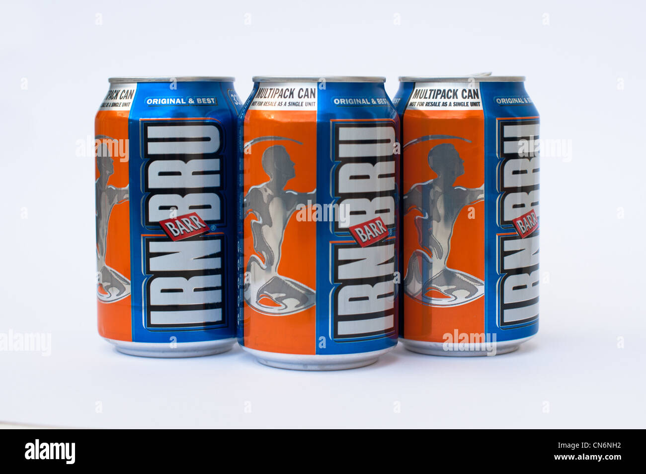 Cans of Irn Bru isolated on white background Stock Photo - Alamy