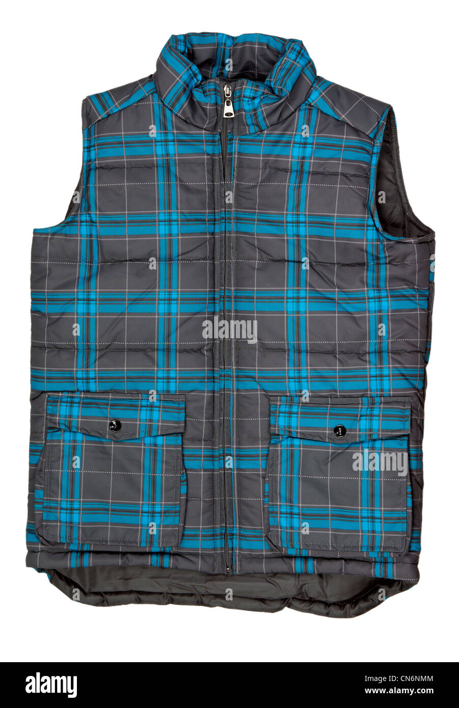 Warm plaid vest isolated on white background Stock Photo - Alamy