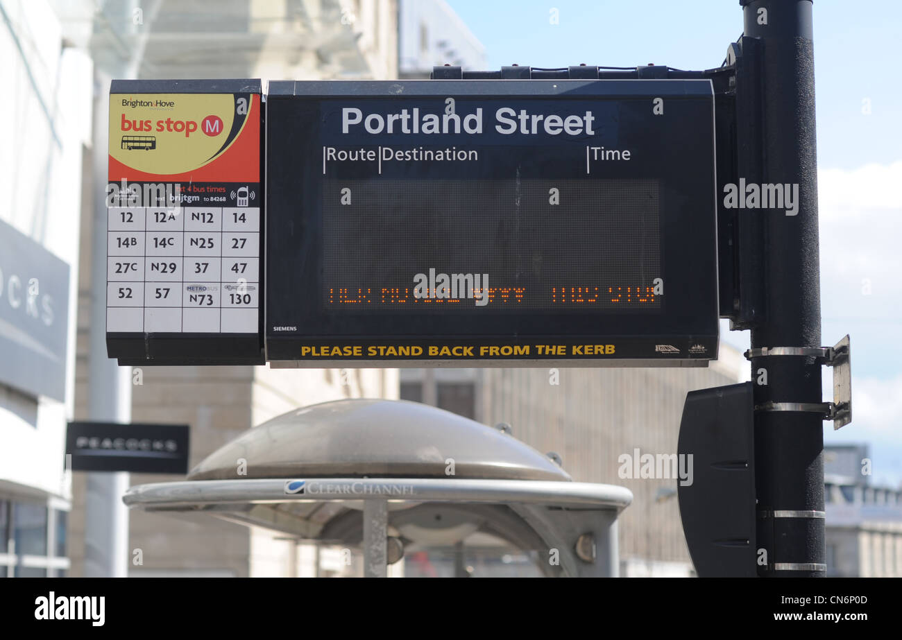 Brighton and Hove Bus Company bus stop sign UK Stock Photo - Alamy