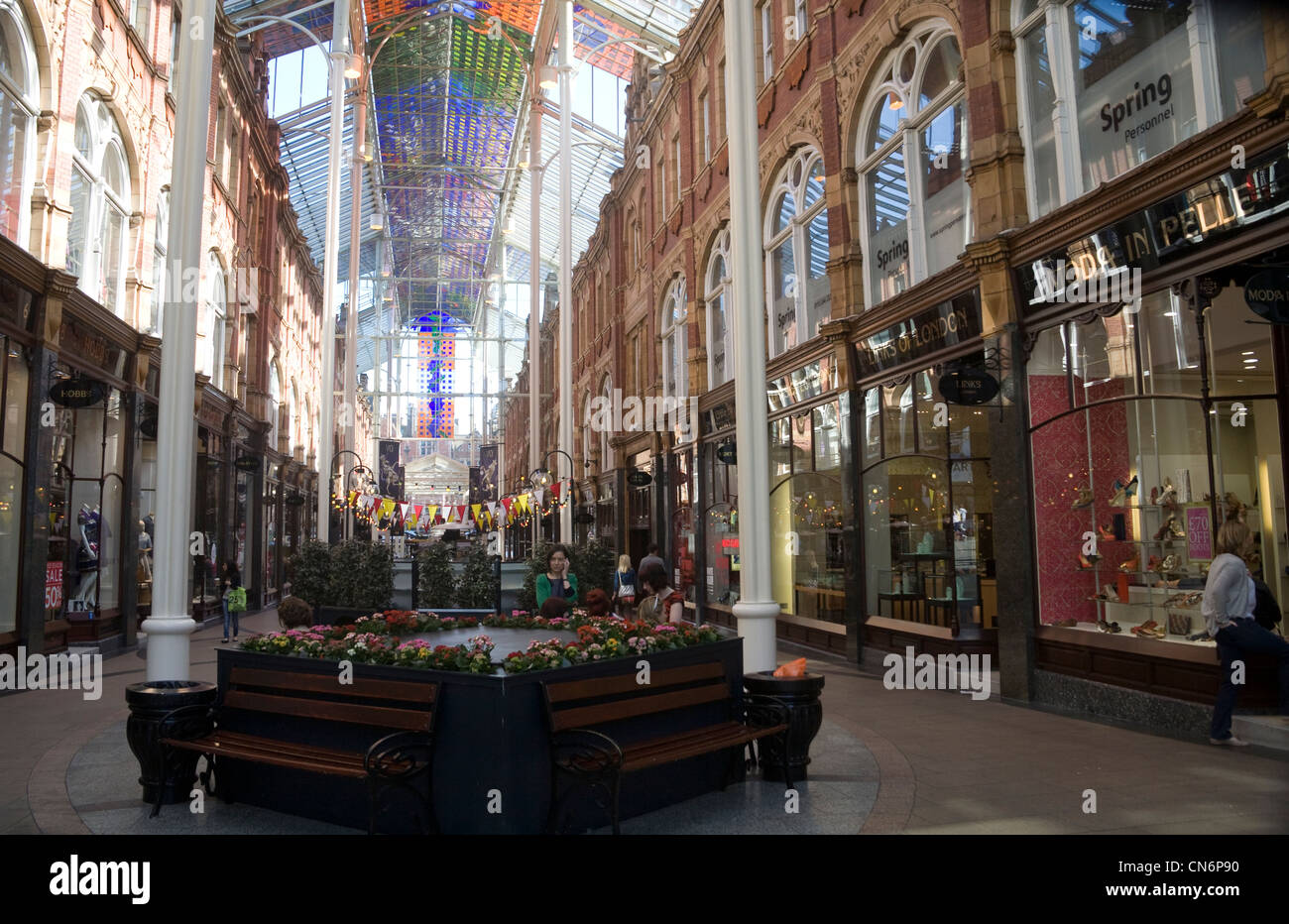 Leeds West Yorkshire England Glass covered Victoria Quarter Arcade with ...