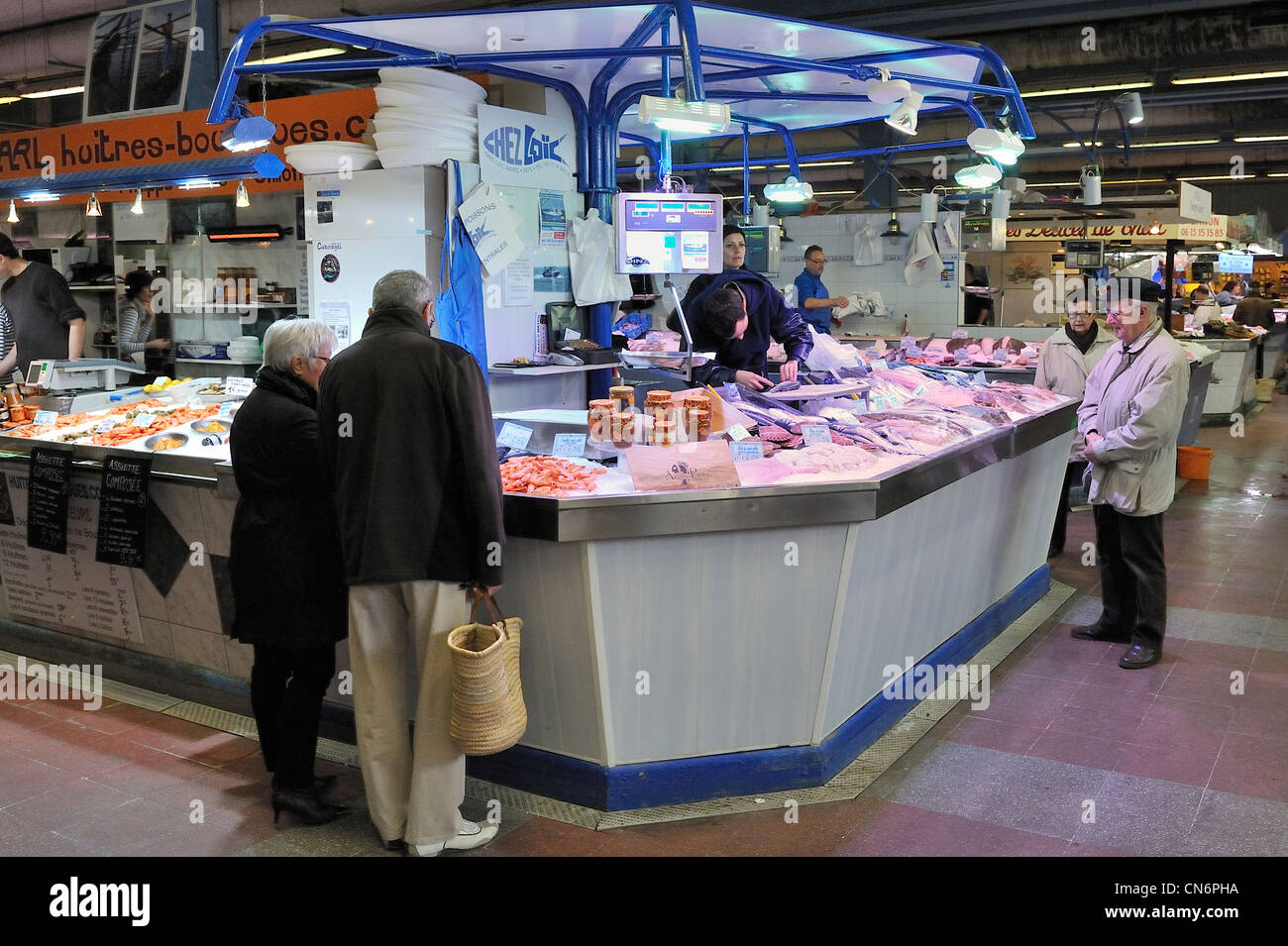 Sete Languedoc France indoor city market Stock Photo - Alamy