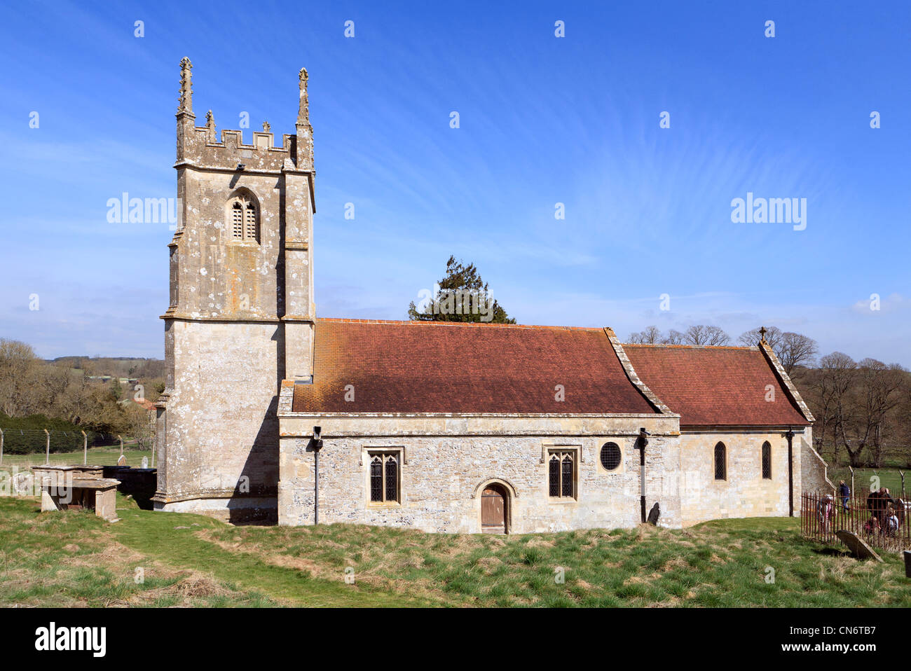 St Giles Church at Imber Village on Salisbury Plain Wiltshire Stock ...
