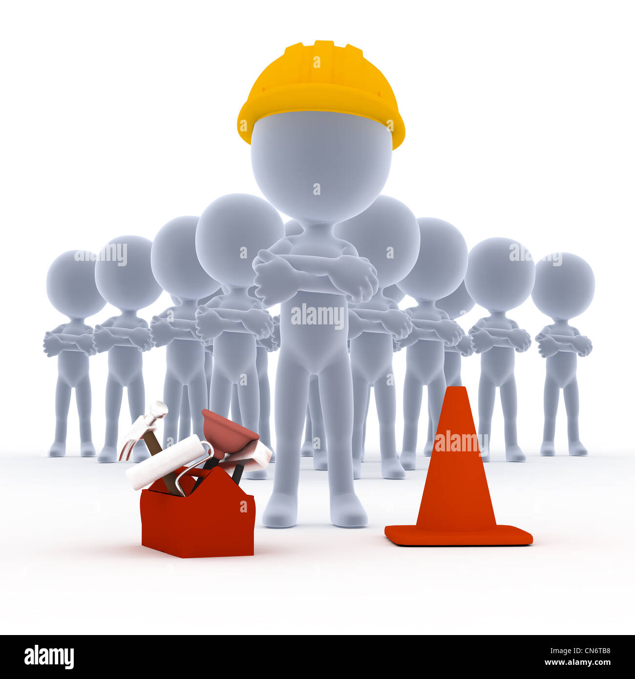 Team of workers. 3d little humans Stock Photo - Alamy