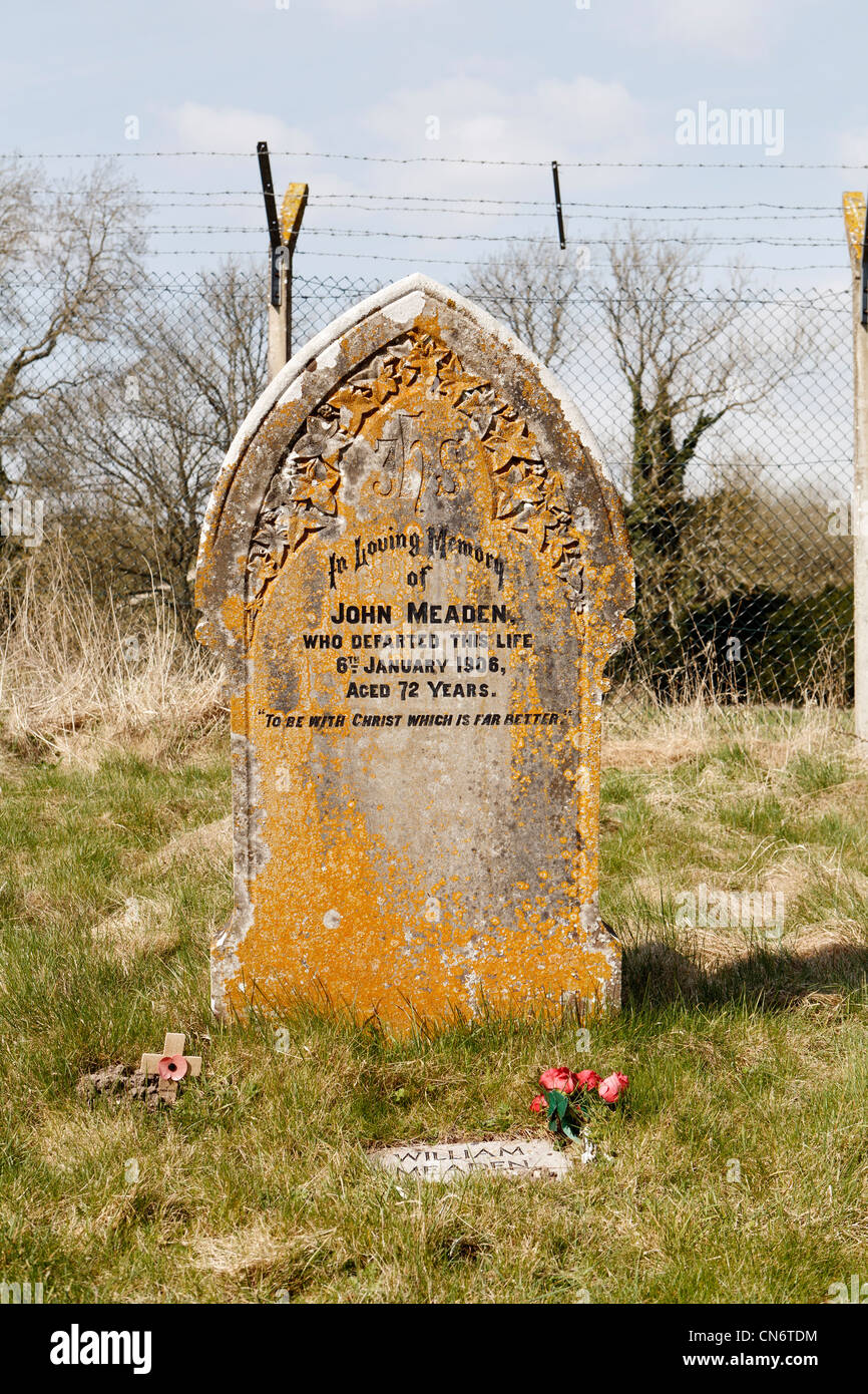 Headstone of John Meaden Imber Village churchyard Stock Photo - Alamy