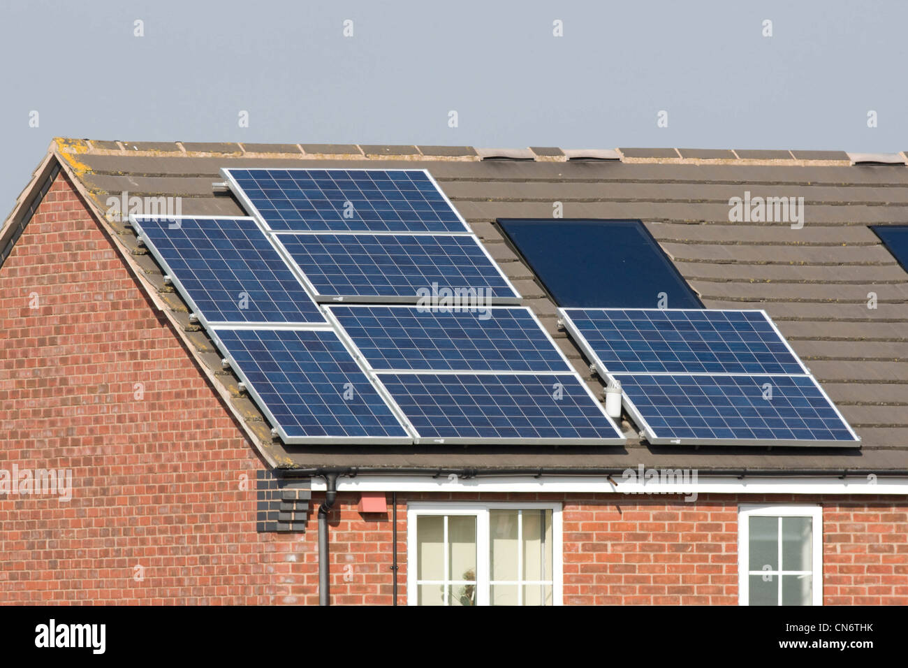 Solar panels on a private house Stock Photo - Alamy