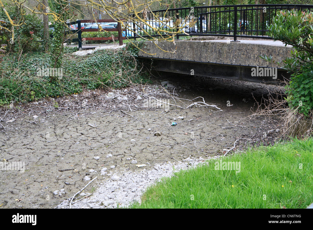 Dried up river bed Wiltshire UK Stock Photo - Alamy